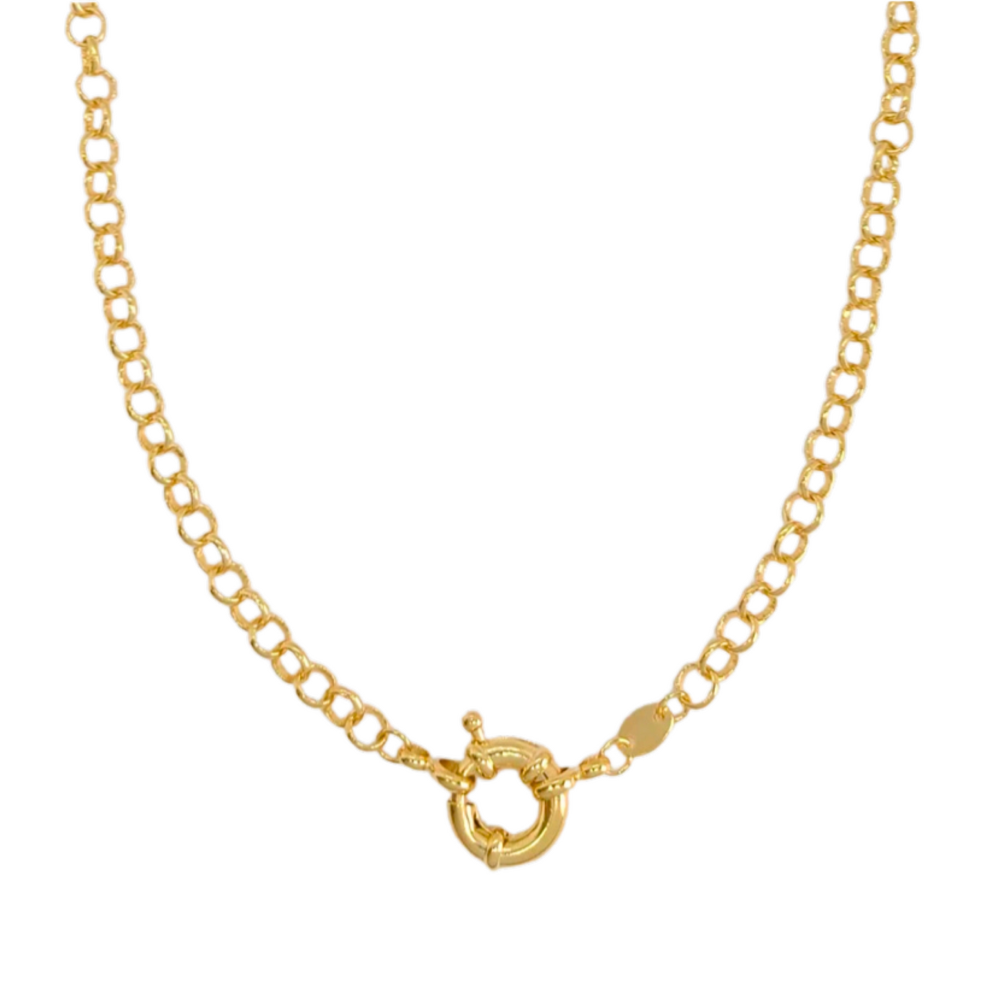 18k Gold Chain with Large Cross,18" Rolo Chain Unisex – Jeluxe Jewelry ...