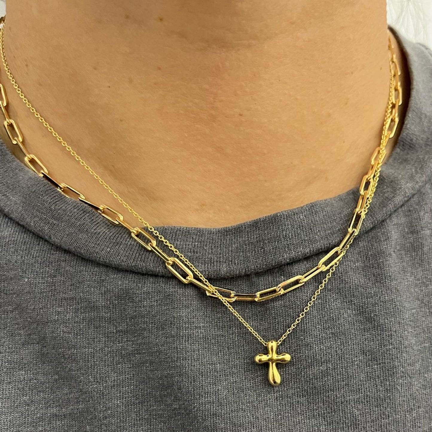 Gold Paper Clip Link Chain Necklace for women – Jeluxe Jewelry By Lea